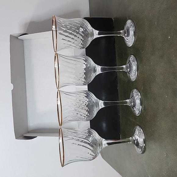 Royale | Dining | Set Of 4 Water Goblets Hand Decorated 24k Gold Accents | Poshmark